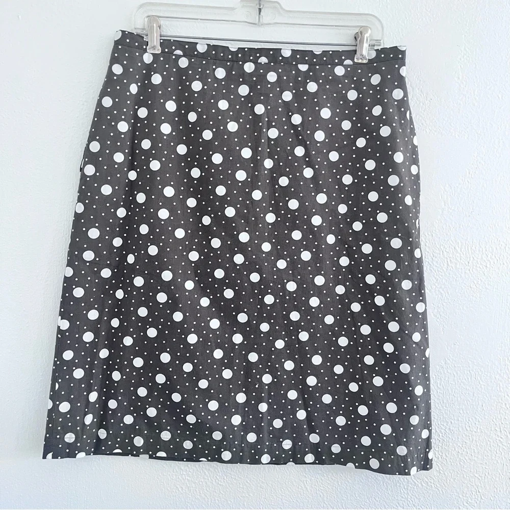 Boden | Skirts | Boden Classic Brown And White Polka Dot Pencil Skirt ...